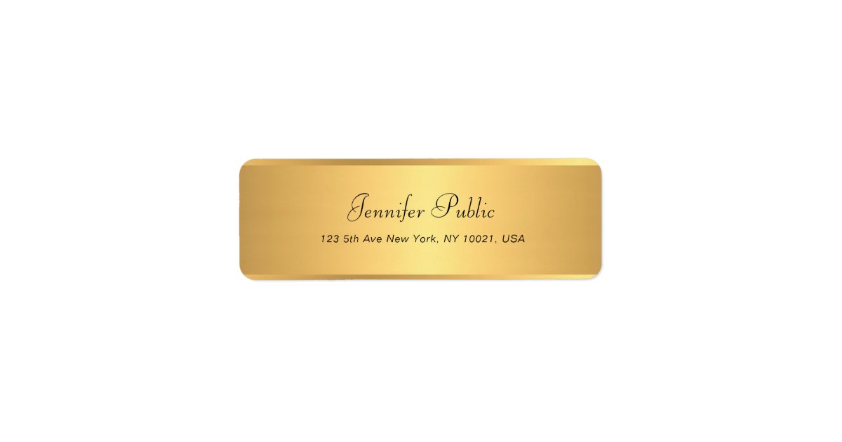 Gold Calligraphy Name Text Professional Modern Label | Zazzle