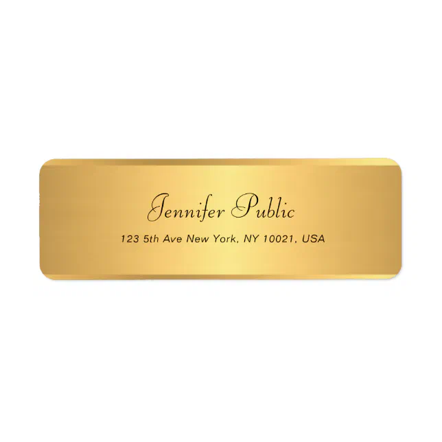 Gold Calligraphy Name Text Professional Modern Label | Zazzle
