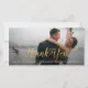 Gold Calligraphy Photo Thank You Tall Card | Zazzle