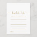 Gold Calligraphy Simple Bucket List Cards | Zazzle