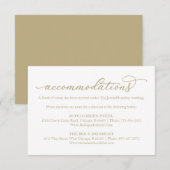 Gold Calligraphy Wedding Hotel Accommodations RSVP Card | Zazzle