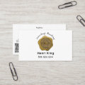 Gold Cancer Seal Coin & QR Code Astrology Business Card | Zazzle