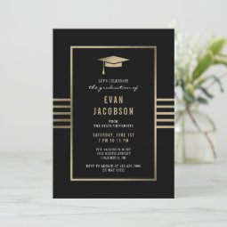 Gold Cap EDITABLE COLOR Graduation Invitation | Zazzle