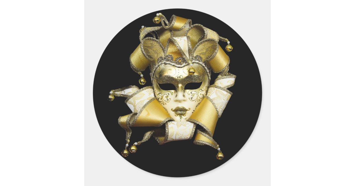 gold carnival mask stickers | Zazzle
