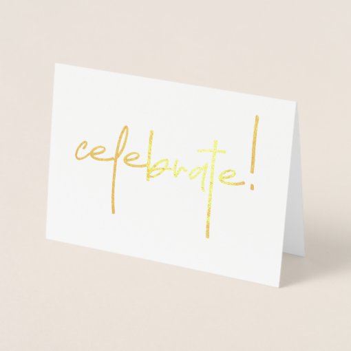 Gold Celebrate Any Age Birthday Party Foil Card | Zazzle