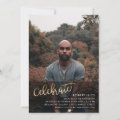 Gold Celebrate Script | Custom Photo Birthday Invitation | Zazzle