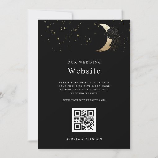 Gold Celestial Mystic Moon All in One Wedding Invitation | Zazzle