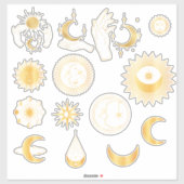 Gold Celestial Sticker Set | Zazzle