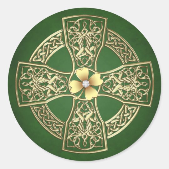 Gold Celtic Cross Jeweled Stickers | Zazzle.com
