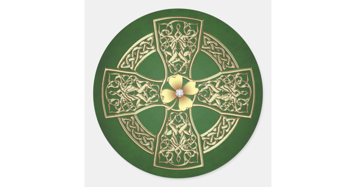Gold Celtic Cross Jeweled Stickers | Zazzle