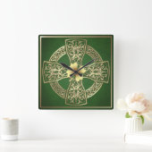 Gold Celtic Irish Square Clock | Zazzle