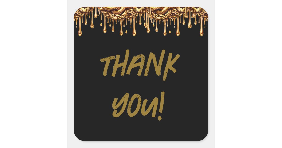 Gold Chain Drip Drippy Birthday Party Square Sticker | Zazzle