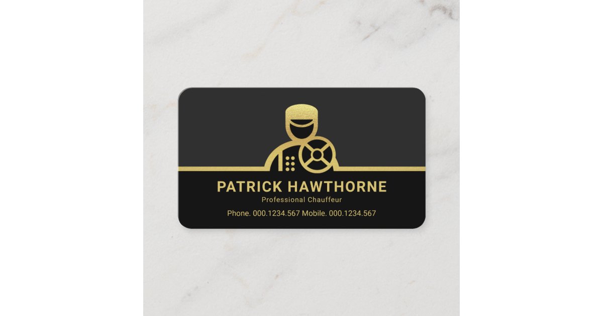 Gold Chauffeur Driver Frame Driving Business Card | Zazzle
