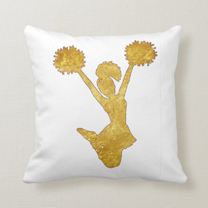 Gold Cheerleader Throw Pillow