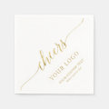 Gold Cheers | Simple Business Logo Custom Text Napkins | Zazzle