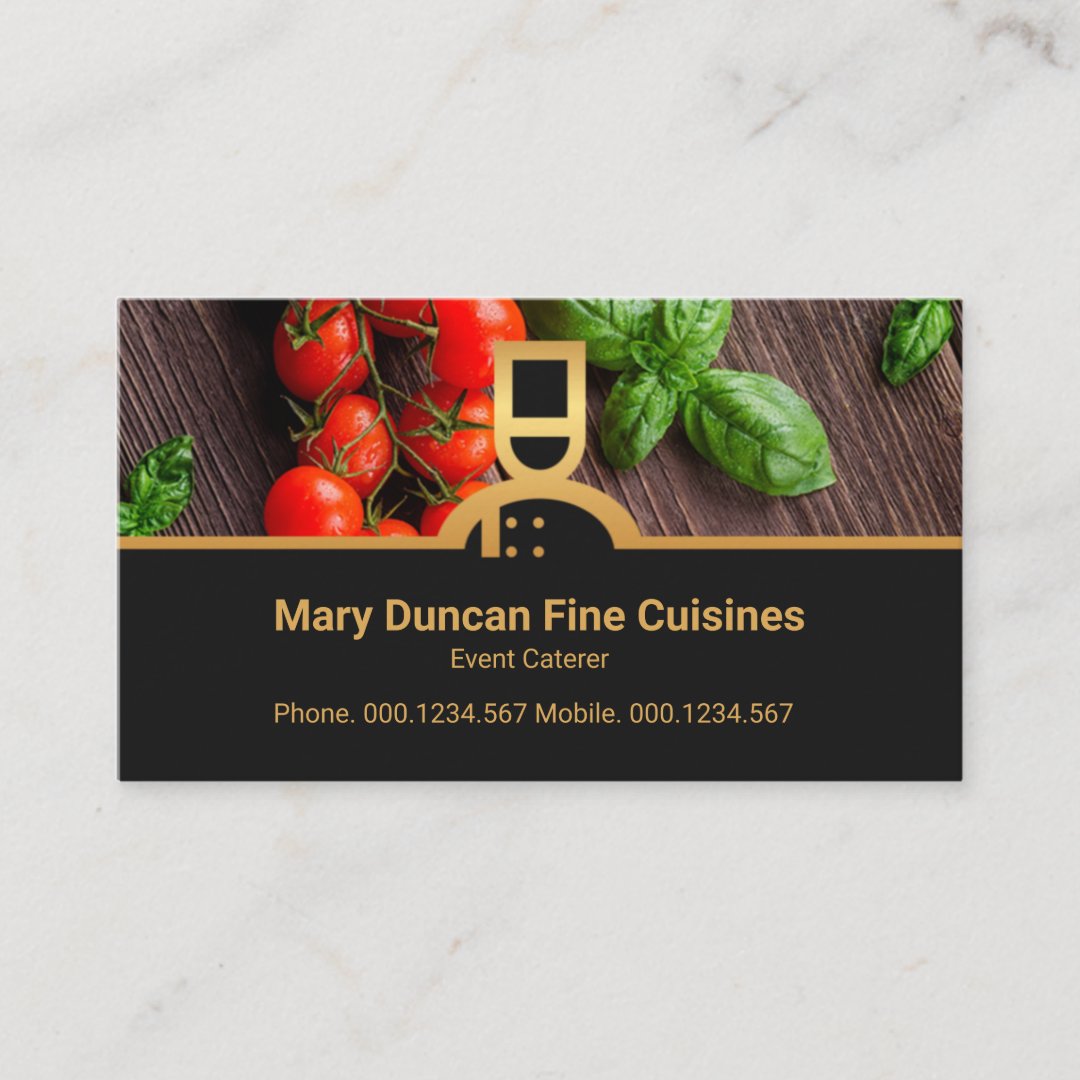 Gold Chef Border Fresh Vegetable Restaurant Chef Business Card | Zazzle