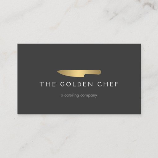 Gold Chef Knife Logo 2 for Catering, Restaurant Business Card | Zazzle