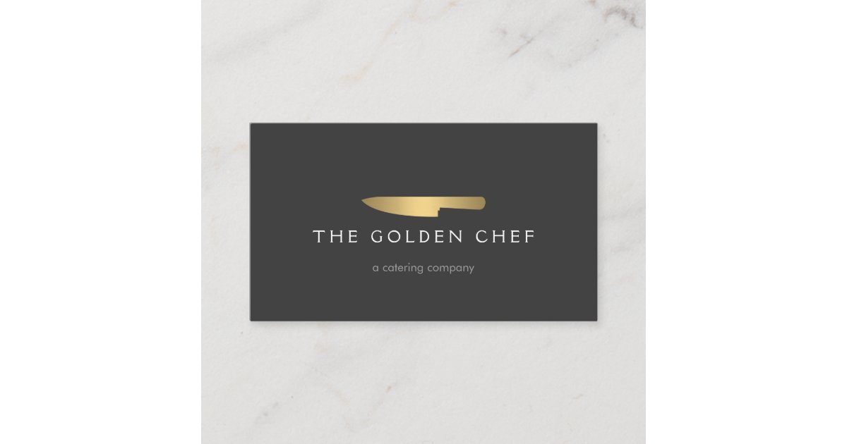 Gold Chef Knife Logo 2 for Catering, Restaurant Business Card | Zazzle.com