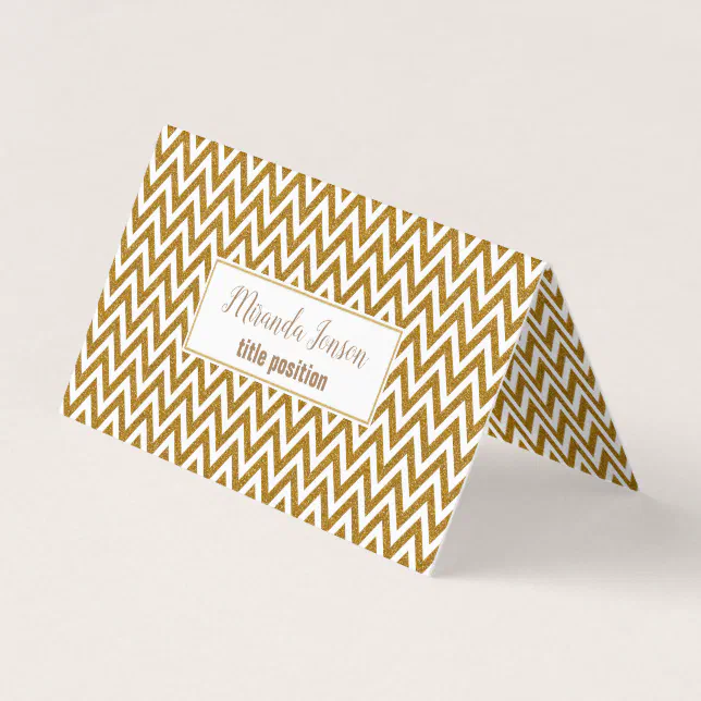 Gold Chevron Business Card | Zazzle