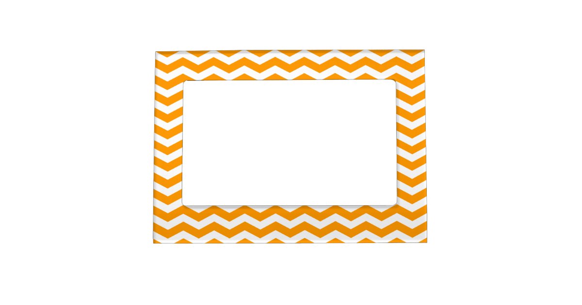Gold Chevron Pattern Picture Frame Magnet | Zazzle