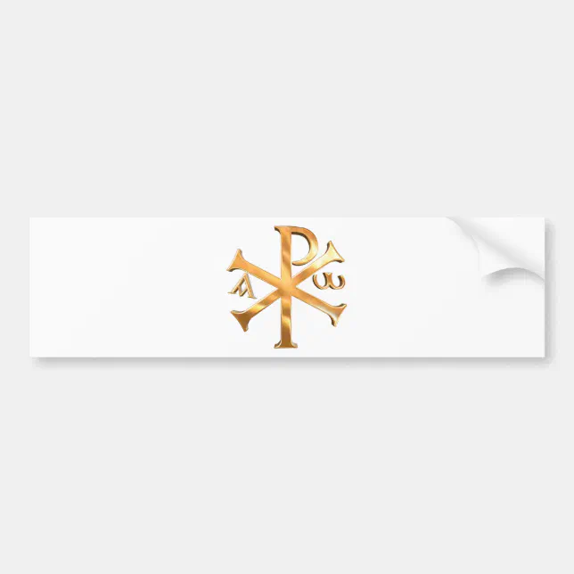 Gold Chi-Rho Bumper Sticker | Zazzle