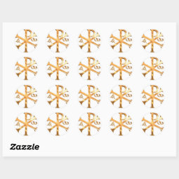 Gold Chi-Rho Classic Round Sticker | Zazzle