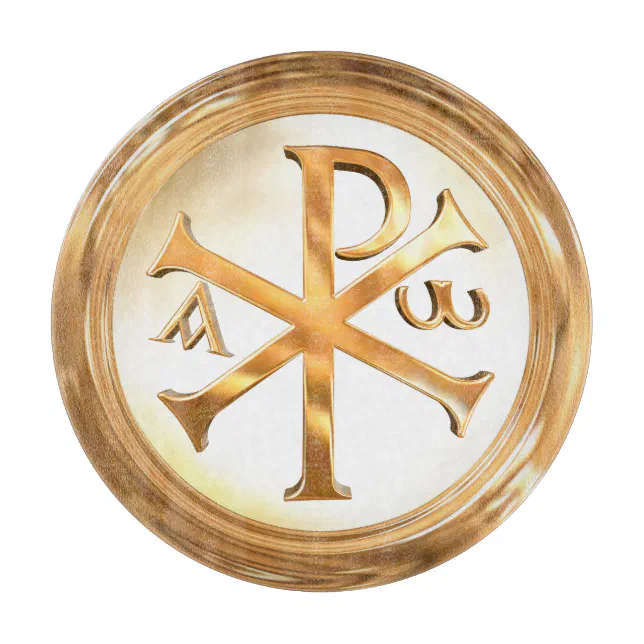 Gold Chi Rho Cutting Board | Zazzle