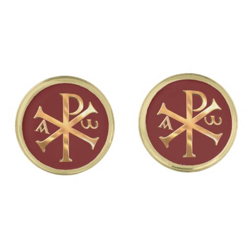 Gold Chi-Rho Gold Cufflinks | Zazzle