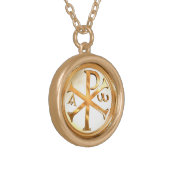 Gold Chi-Rho Gold Plated Necklace | Zazzle