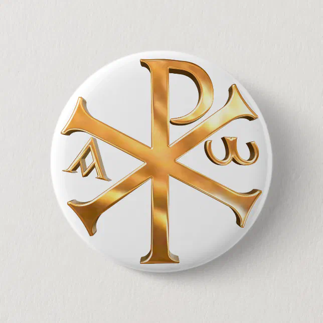 Gold Chi-Rho Pinback Button | Zazzle
