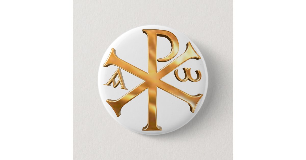 Gold Chi-Rho Pinback Button | Zazzle