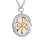 Gold Chi-Rho Silver Plated Necklace | Zazzle