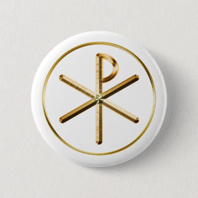 Gold Chi-Rho symbol Pinback Button | Zazzle