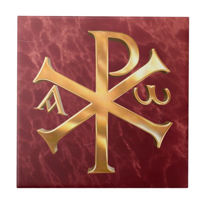 Gold Chi Rho Tile | Zazzle.com