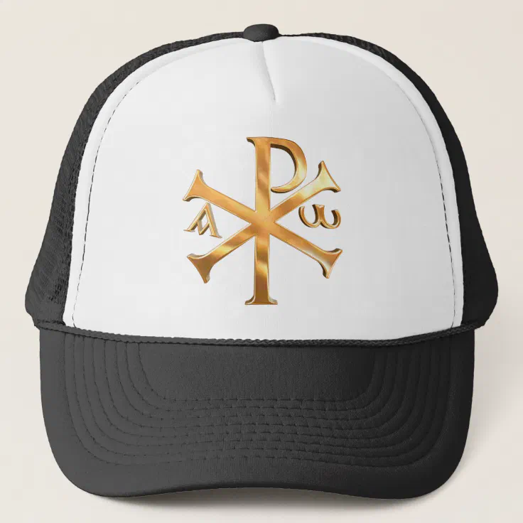 Gold Chi-Rho Trucker Hat | Zazzle
