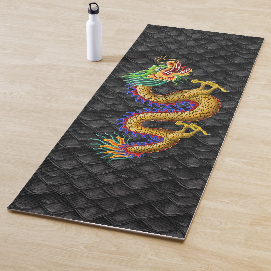 Gold Chinese Dragon Yoga Mat | Zazzle