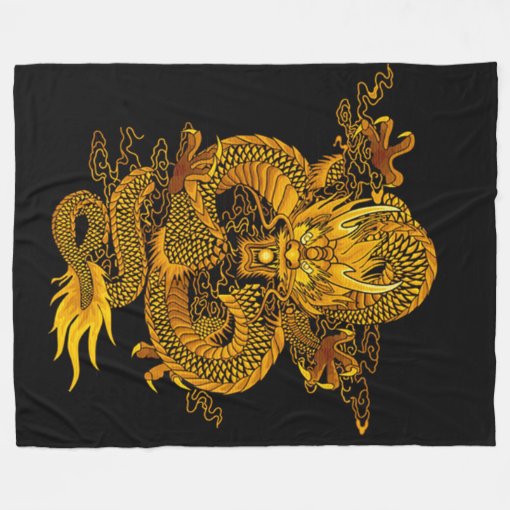Gold Chinese Emperor Dragon Fleece Blanket Zazzle