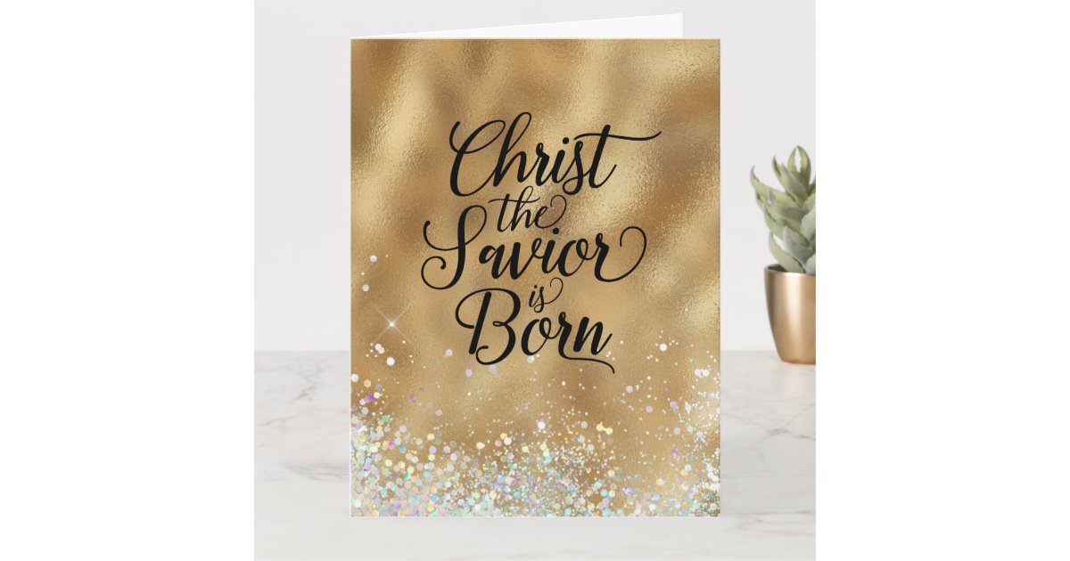 Gold Christ the Savior Christian Card | Zazzle