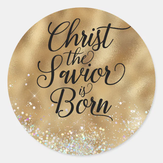 Gold Christ the Savior Christian Christmas Classic Round Sticker | Zazzle