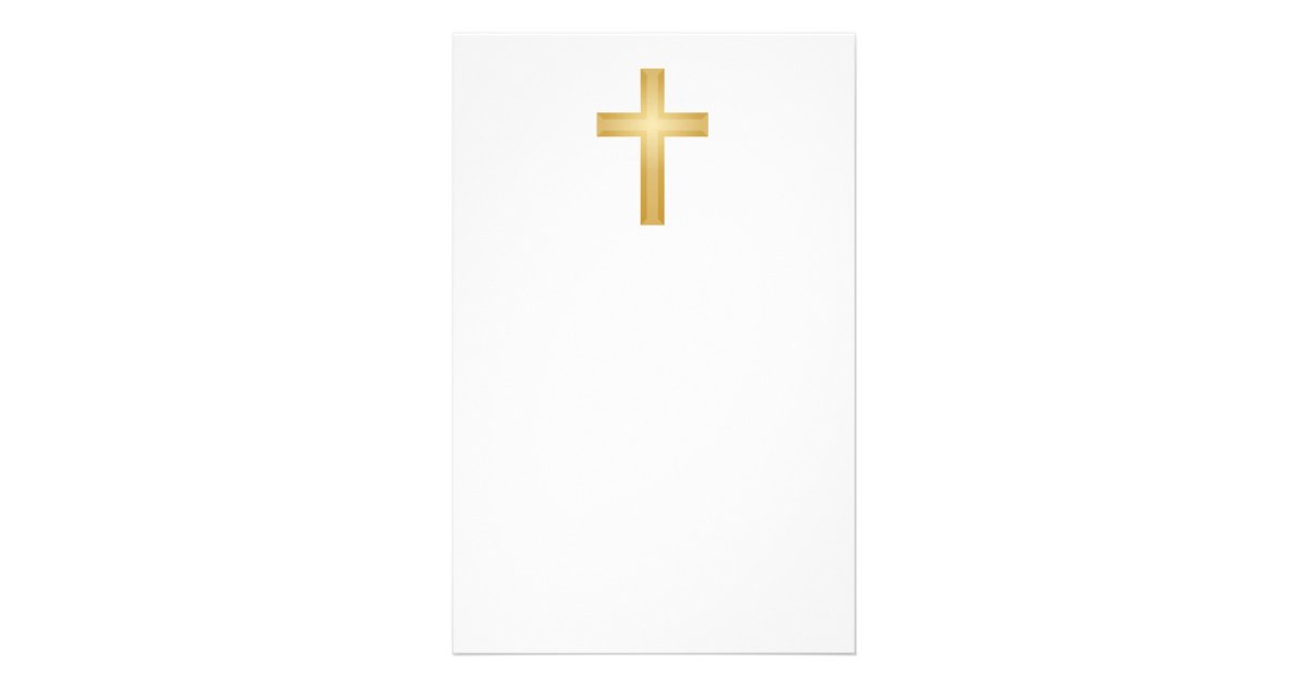 Gold Christian Cross Stationery | Zazzle.com