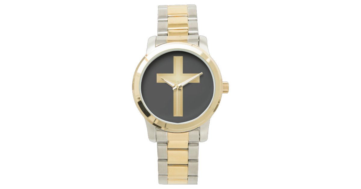 Gold Christian Cross Watch | Zazzle