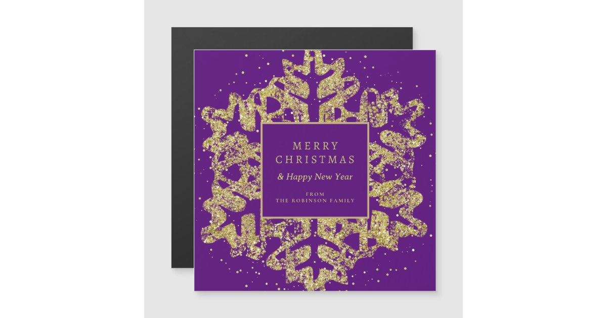 Gold Christmas Glitter Snowflake Corporate Purple | Zazzle