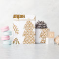 Gold Christmas Tree Holiday Pattern Wrapping Paper | Zazzle