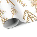 Gold Christmas Tree Holiday Pattern Wrapping Paper | Zazzle