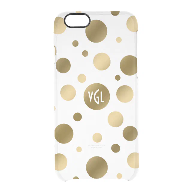 Gold Circles On White Custom Background Uncommon iPhone Case | Zazzle