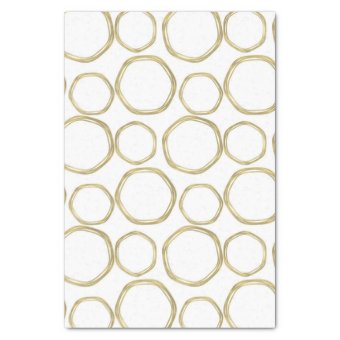 Gold Circles On White Modern Trendy Tissue Paper | Zazzle