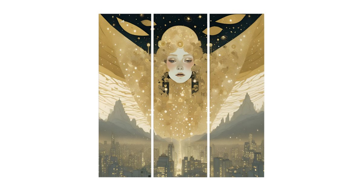 Gold City Angel Triptych | Zazzle