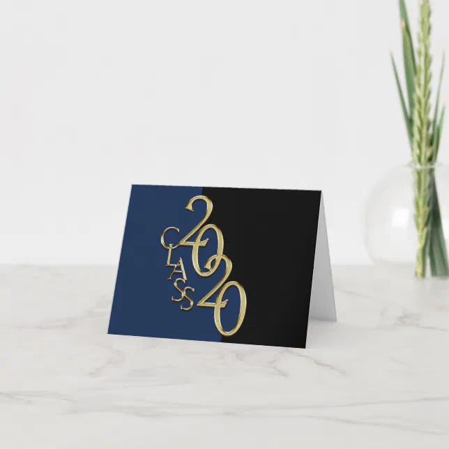 Gold Class of 2020 Graduation Thank You Card | Zazzle