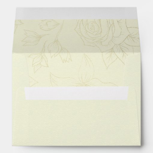 Gold Classic Floral Frame Rose Watermark Wedding Envelope | Zazzle