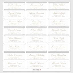 Gold Classic script wedding guest address label | Zazzle